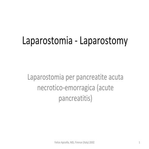 Laparostomy - Laparostomia | PPT