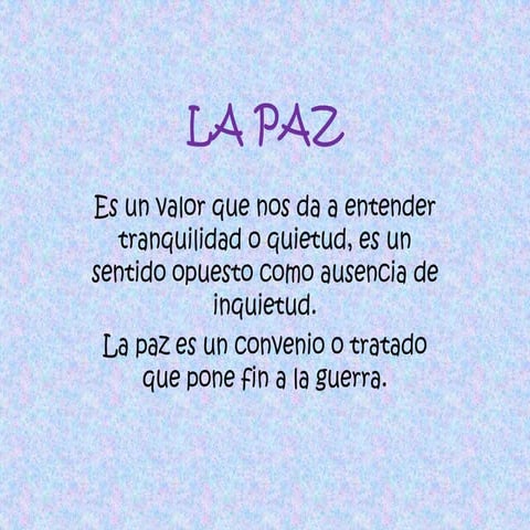 El Valor de la Paz | PPTX