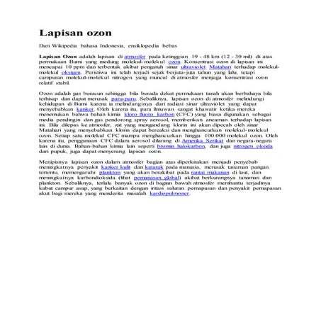 Lapisan ozon | DOCX
