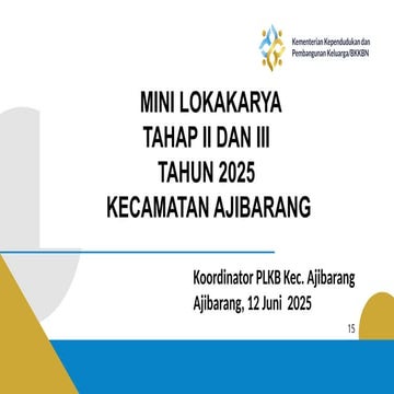 LAP KEGIATAN MINILOK.pptx Laporan Perkembangan Stunting | PPTX