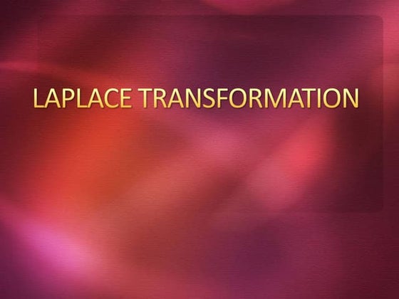 Laplace transform | PPT