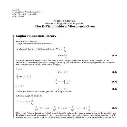 Laplace equation in Maple | PPTX