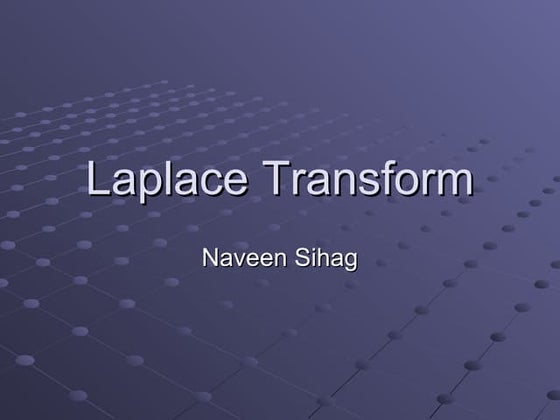 Laplace Transformation & Its Application | PPT