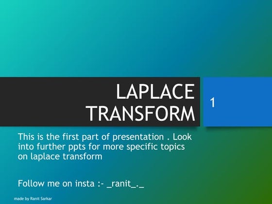Laplace Transformation & Its Application | PPTX
