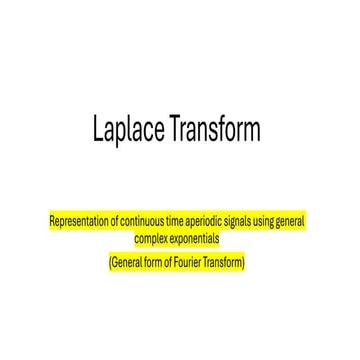 Laplace Transform in signal and system slide | PDF