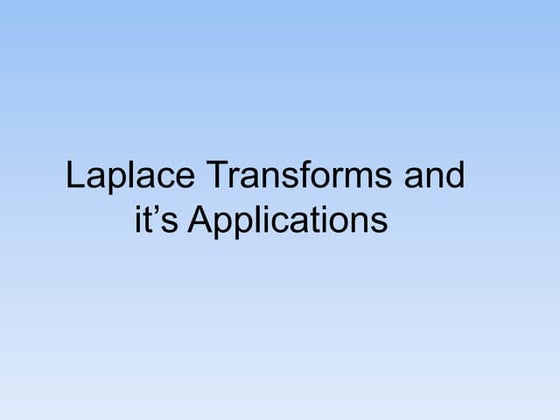 Laplace Transformation & Its Application | PPTX
