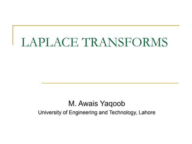 Laplace Transformation & Its Application | PPTX