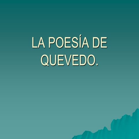 La poesía de quevedo | PPTX