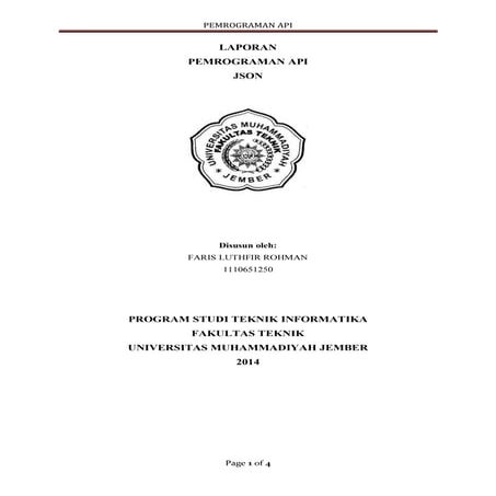 Laporan Pemrograman API JSON | PDF