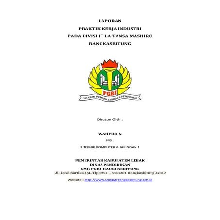Laporan Kegiatan Prakerin ( TKJ ) | PDF