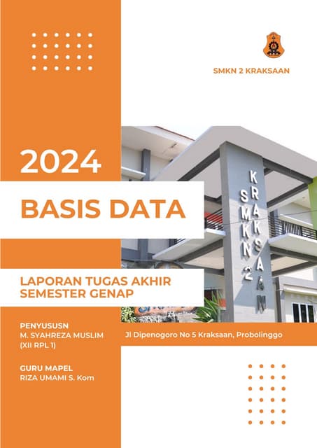 Laporan Portofolio Tugas Akhir Basis Data | PDF