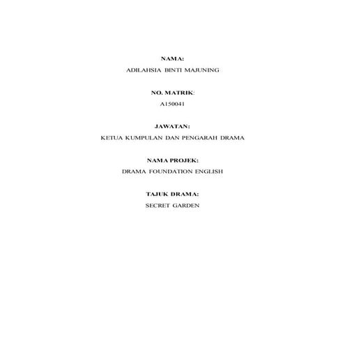 Laporan akhir projek drama | DOCX