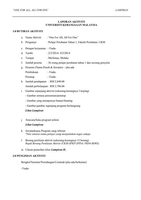 Kertas kerja cadangan bagi program khidmat masyarakat 2 | PDF