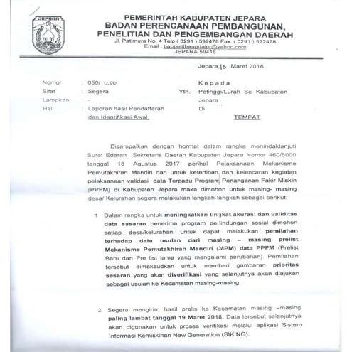 Laporan bappeda | PDF