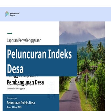 Laporan Bappenas - Paparan Laporan Deputi Regional Sosialisasi Indeks ...