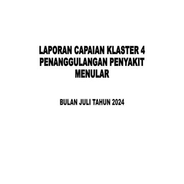 LAPORAN CAPAIAN KLASTER 4 triwulan 1 dan 2 | PPTX