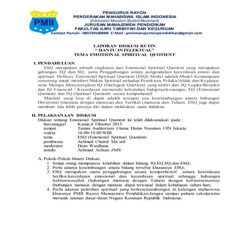 Contoh Laporan Hasil diskusi | DOCX