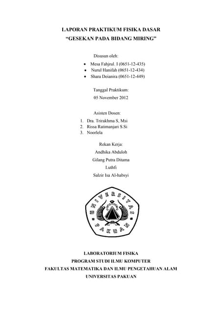 Laporan praktikum fisika dasar tetapan pegas | DOCX