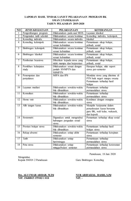 Contoh lembar instrumen evaluasi bkp | PDF