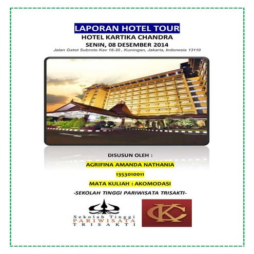 Laporan hotel tour hotel kartika chandra | DOCX