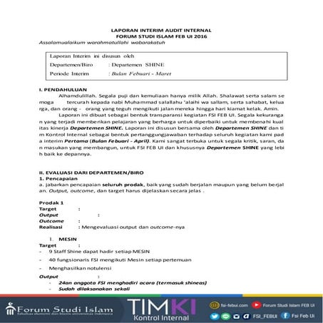 example of interim report in company performance | PDF