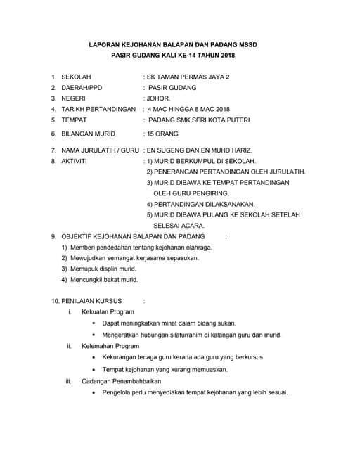 Contoh Kertas Kerja (Paperwork) | DOCX