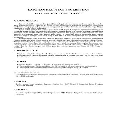 Laporan Kegiatan English Day SMA | DOCX