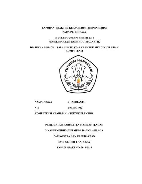 Contoh Laporan Prakerin TKJ (Teknik Komputer Jaringan) | DOCX