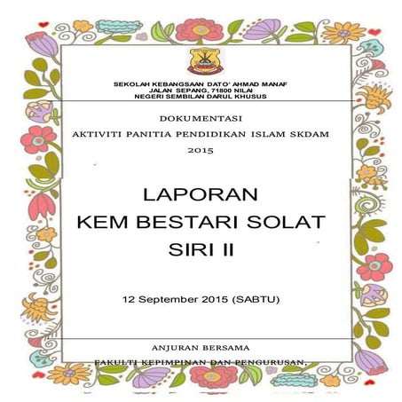 Laporan kem bestari solat 2015 | DOCX