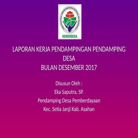 Laporan kerja pendamping desa | PDF