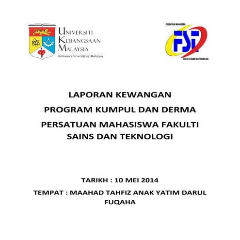 LAPORAN KEWANGAN PROGRAM KUMPUL DAN DERMA | DOCX