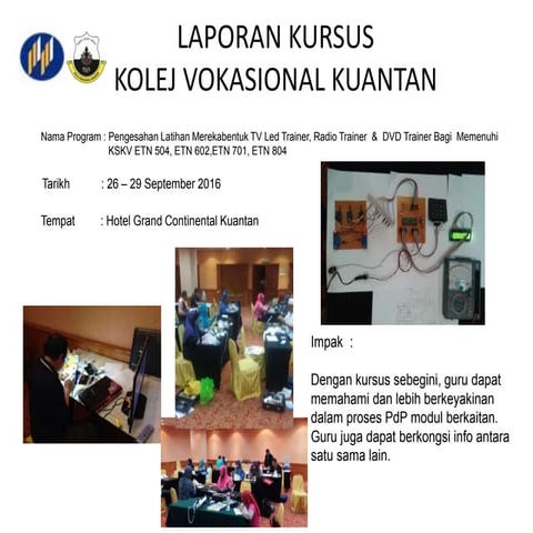 Laporan kursus 2016 | PPTX
