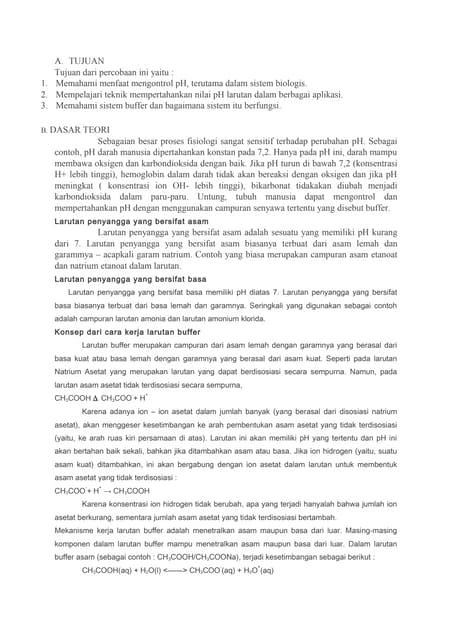 Larutan Buffer (Penyangga) Kimia SMA Kelas XI Semester Genap | PDF
