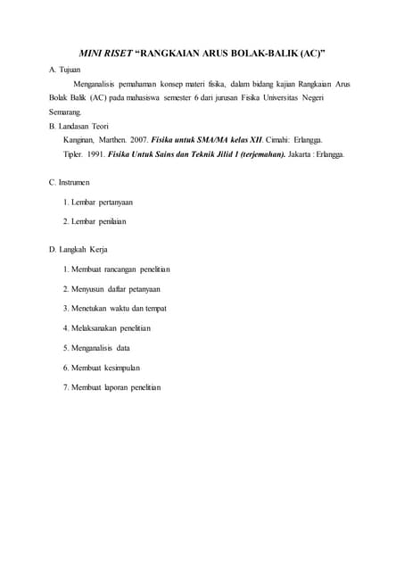 Laporan Mini riset | DOCX