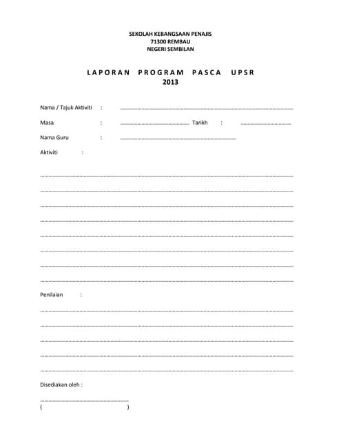 Senarai program dialog prestasi bersama ibu bapa murid tahun 6 | DOCX