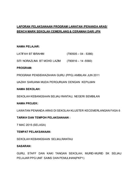 Laporan lawatan Sambil Belajar | PDF