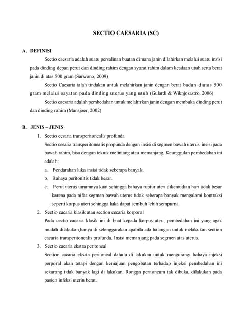 Konsep Dasar Sectio Caesarea | PPTX