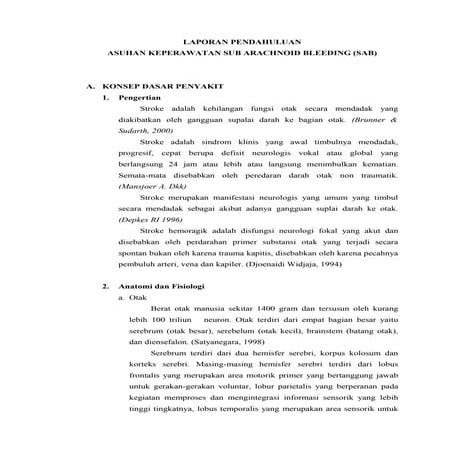 Laporan pendahuluan stroke | DOC