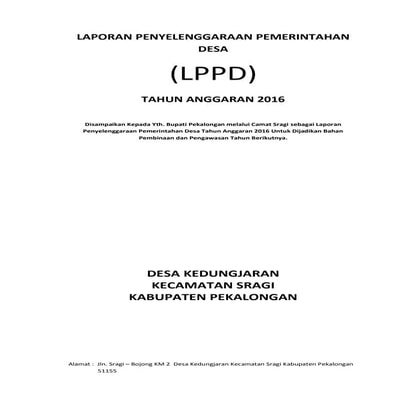 Laporan penyelenggaraan pemerintahan desa | PDF