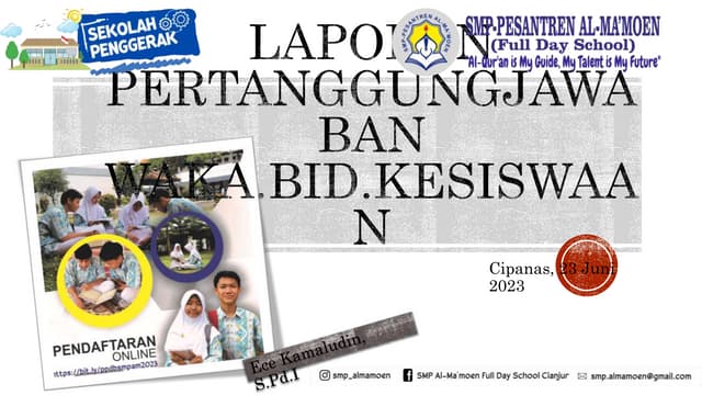 CONTOH LAPORAN WALI KELAS SMP PERIODE JULI-DESEMBER 2024 | PDF