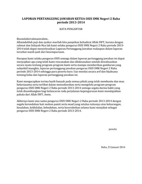 Contoh LPJ LDK OSIS | DOCX