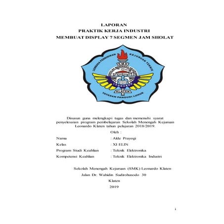 Contoh laporan pkl ( prakerin ) tkj | DOCX