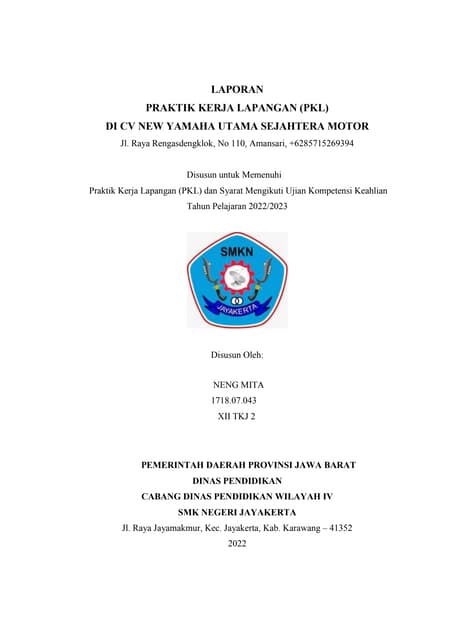 Contoh laporan praktek_kerja_lapangan | PDF