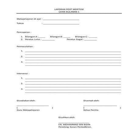 Laporan post mortem | DOCX