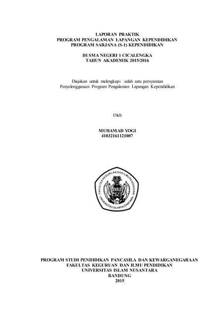Contoh Laporan PKM UT PGSD - Pemantapan Kemampuan Mengajar PDGK4209 | PDF
