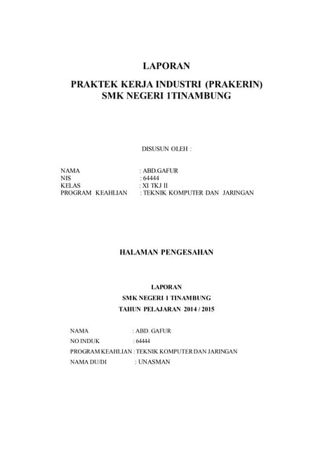 Contoh Power Point Presentasi PKL | PPT