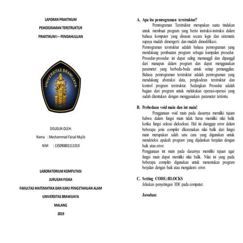 Laporan praktikum 1 pendahuluan | DOCX