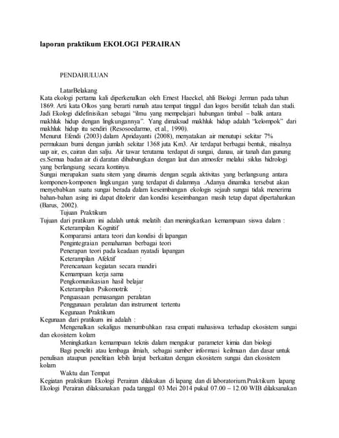 Jurnal ekologi perairan | DOCX