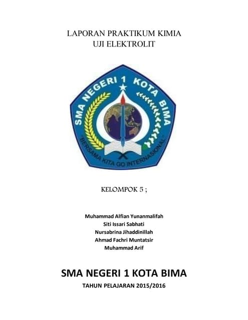 Uji larutan elektrolit dan non elektrolit | DOCX