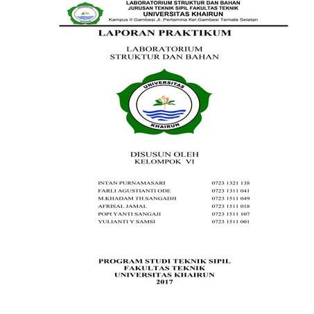 Laporan praktikum struktur dan bahan kel. vi | PDF